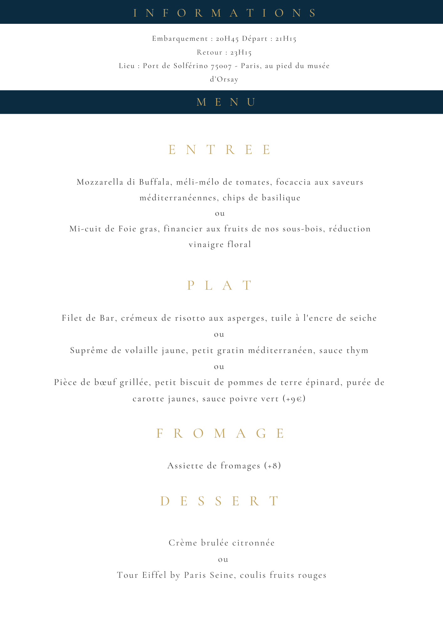 Paris dinner cruise : dinner on the Seine | Paris Seine